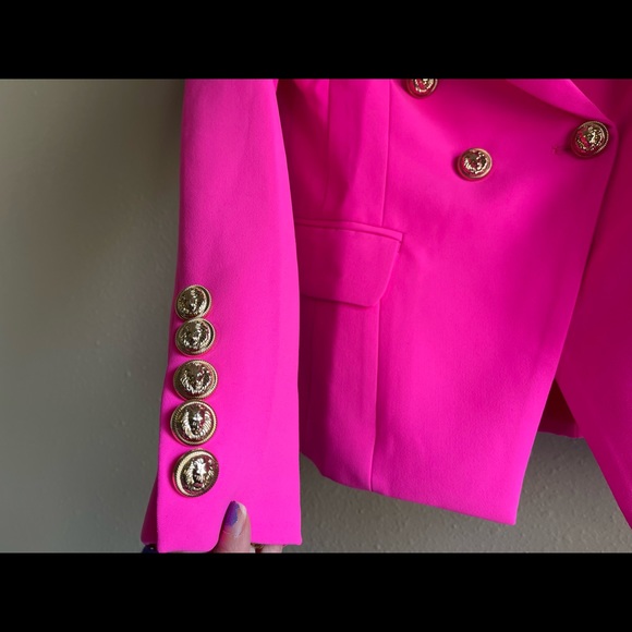 Jackets & Coats | Nwot Jam Luxury Wear Brand Double Breasted Hot Pink ...